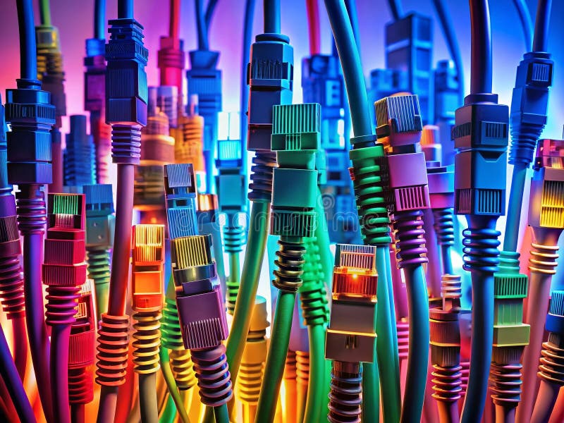 Intricate Network a Silhouette Exploration of Computer Cables and ...