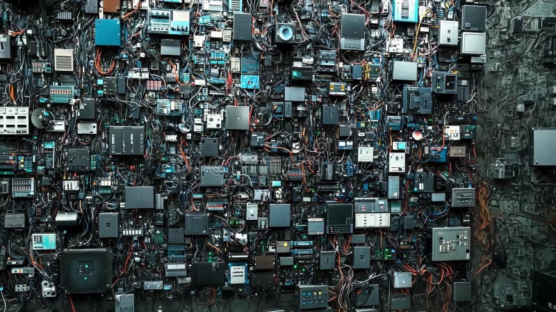 Wall of Electronic Devices Showing Complexity of Modern Music ...
