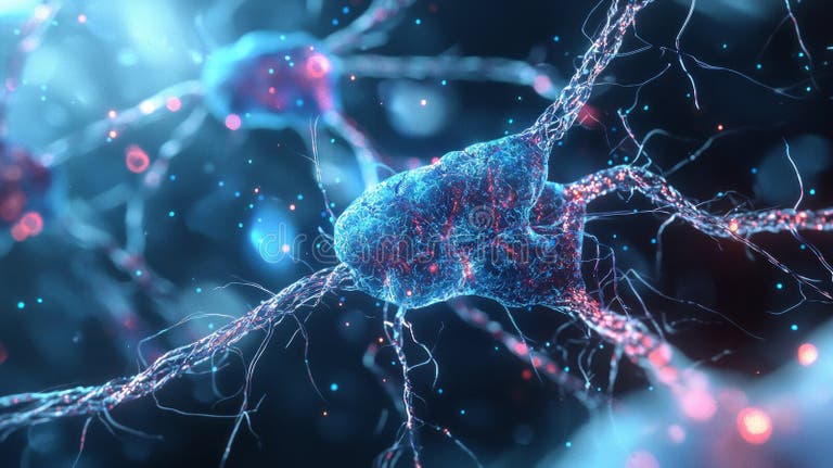Intricate Neural Network Depiction Highlighting Neuron Connectivity and ...