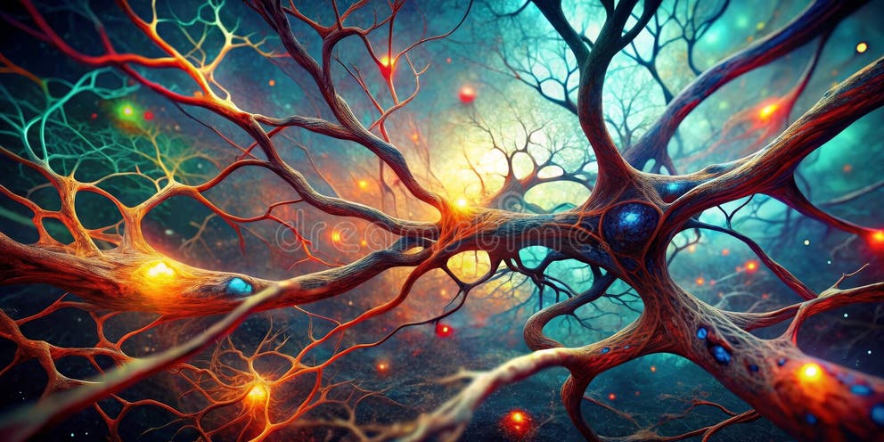 Intricate Neural Network a Vibrant Abstract Visualization of ...
