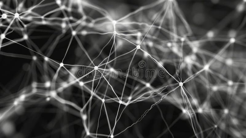 Intricate Neural Network Visualization in Black and White Stock Image ... Intricate Neural Network Visualization in Black and White Stock Image ...