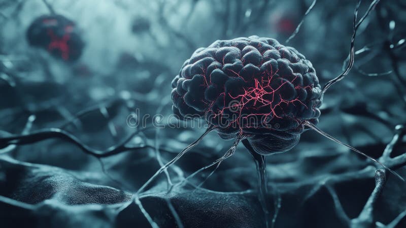 Intricate Neural Networks: Vivid Brain and Electrifying Connections in ...