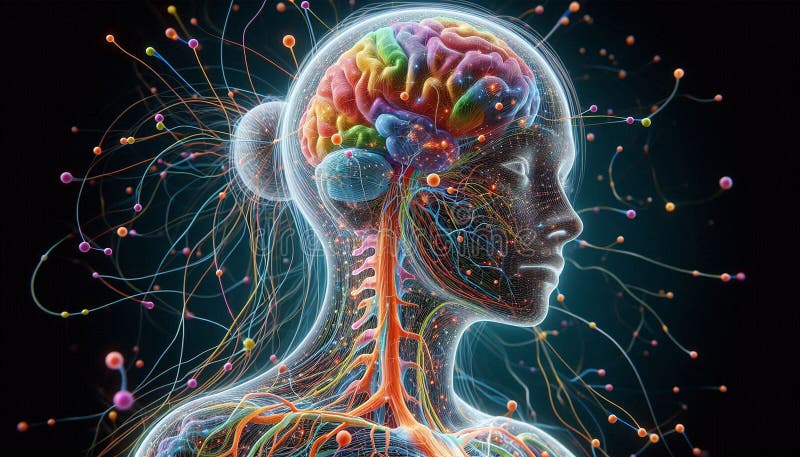 Intricate Neural System Visualization of the Human Brain Stock ...