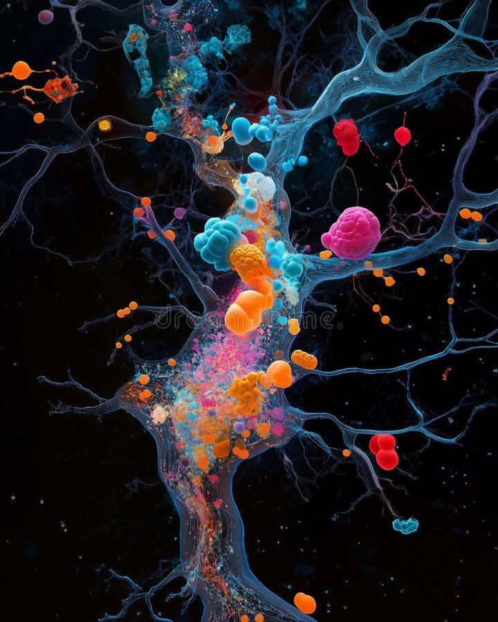 Neuro-map Showing How Neural Connections Evolve Over Time Stock Photo ...