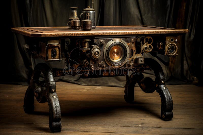 Intricate Old Camera Closeup Table. Generate Ai Stock Illustration ...