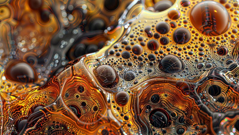 Intricate Orange and Gold Patterns with Circuit Designs, Generative Ai ...