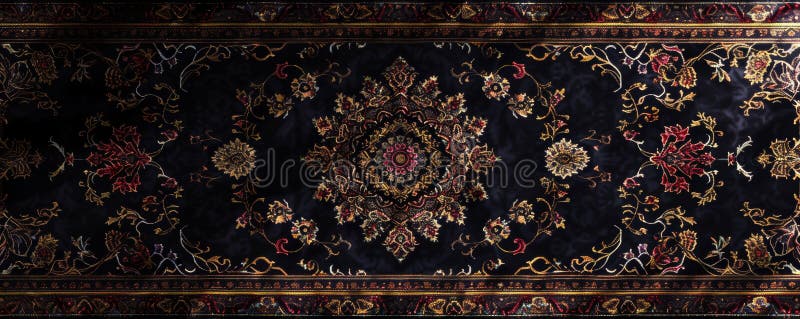 Intricate Oriental Rug with Floral and Geometric Patterns Stock Image ...