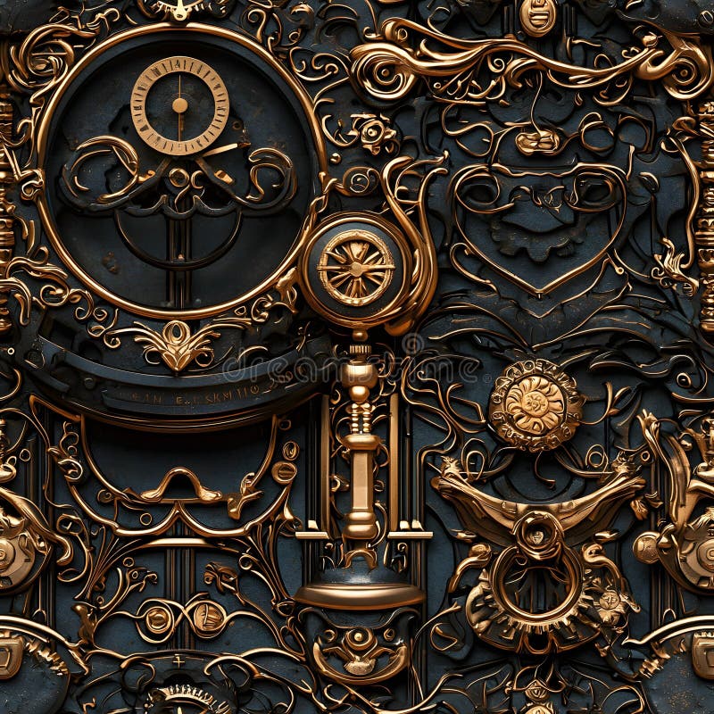 Intricate Ornate Clockwork Design. AI Generated Stock Illustration ...
