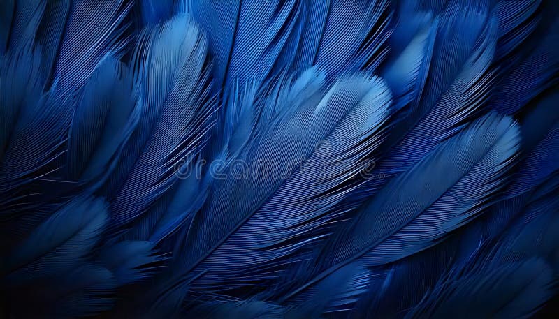 Intricate, Overlapping Blue Feathers Create a Textured, Organic, and ...