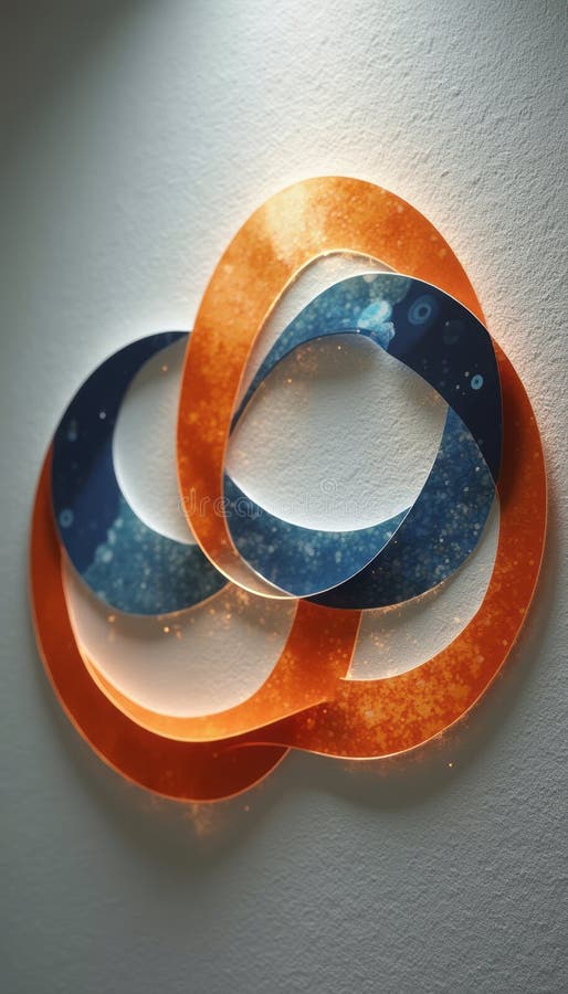 Intricate Overlapping Rings with Cosmic Patterns Stock Image - Image of ...