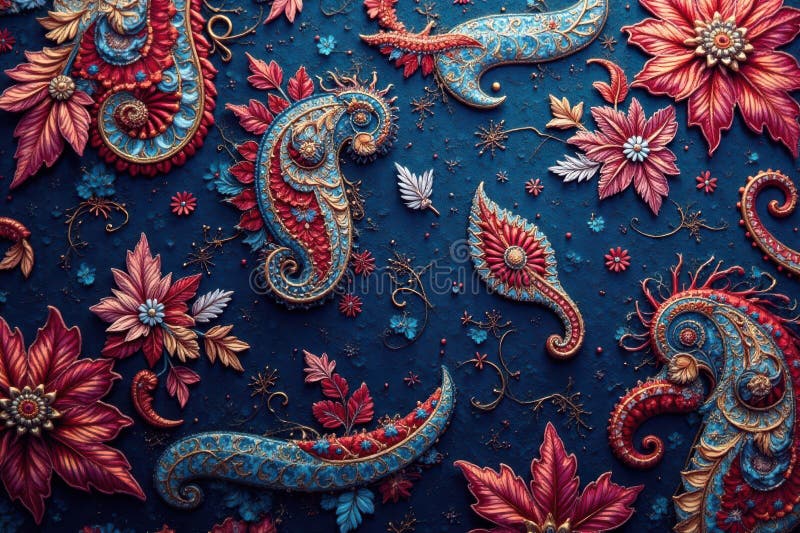Intricate Paisley Pattern Flows Seamlessly Across the Fabric , Seamless ...