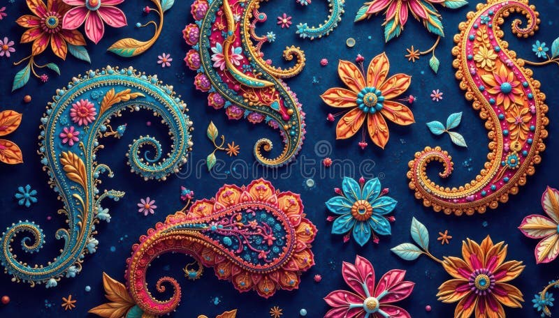 Intricate Paisley Pattern Flows Seamlessly Across Surface , Luxury ...