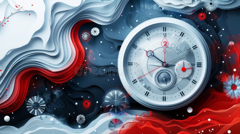 Intricate Paper Art Collage Illustrating the Concept of Time with ...