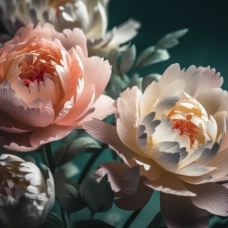 Layered Peony Paper Artwork Stock Illustration - Illustration of crafted, features: 277450149