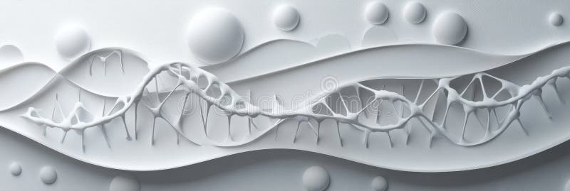 Futuristic Paper Cut Background Showcasing Molecular Structures and DNA ...