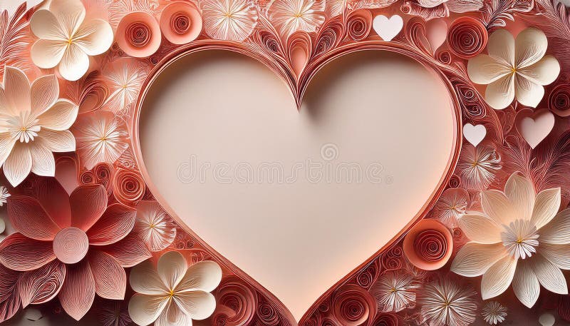Intricate Papercraft Floral Patterns and Hearts Create Romantic Design ...