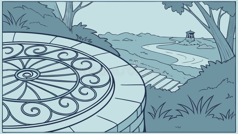 Intricate Pathway Serene Landscape Vector Art, Vector Design Generative ...