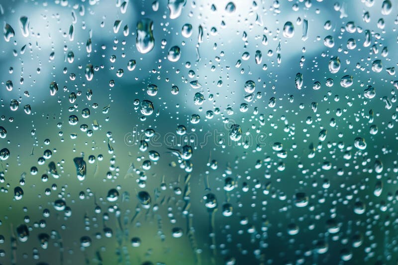 An Intricate Pattern is Captured As Raindrops Drip from a Glass Window ...
