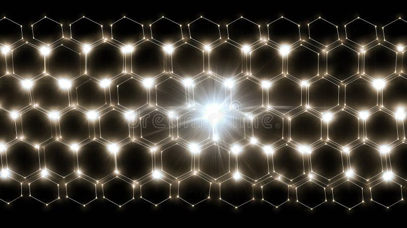 Blockchain Technology Pattern with Illuminated Hexagonal Structure and Glowing Nodes Stock ...