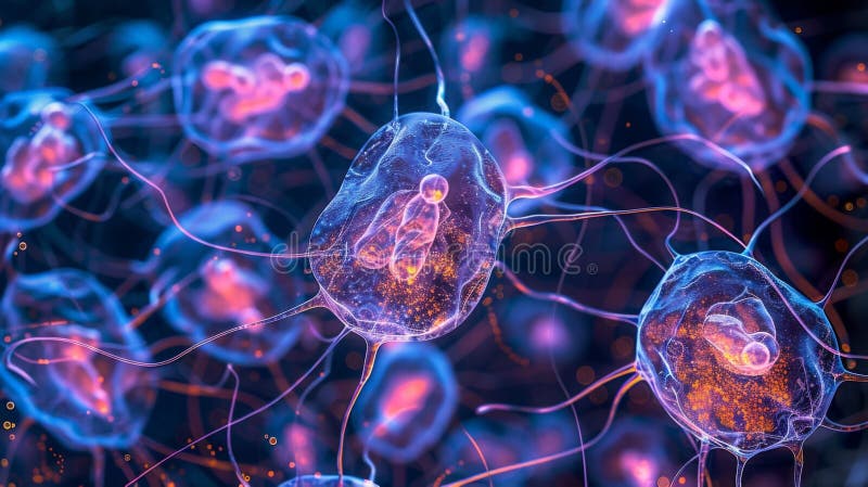 An Intricate Pattern of Giardia Lamblia S Each with Two Nuclei and ...