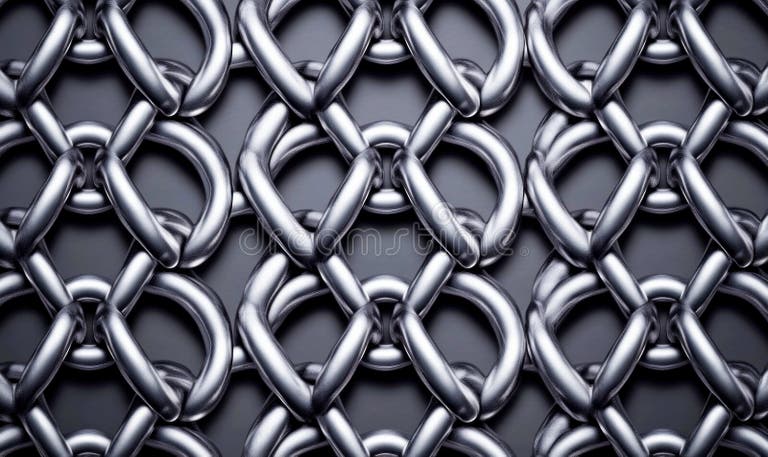 The Intricate Pattern of Interlocking Metal Rings Forms a Seamless and ...