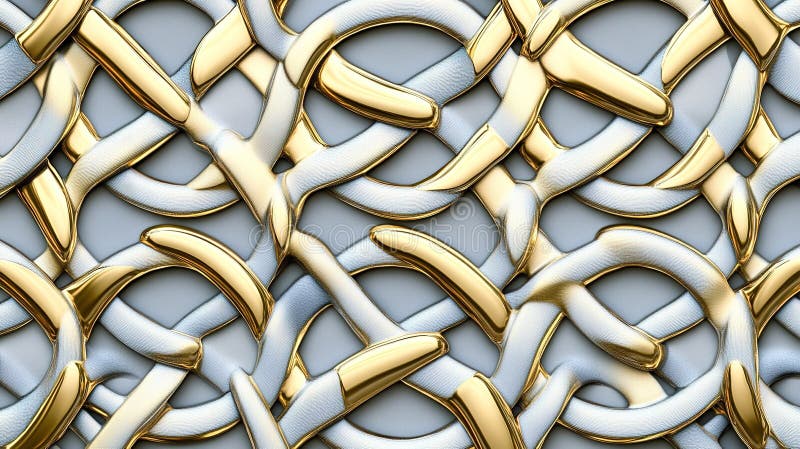 Intricate Pattern of Intertwined Golden Rings Against a Smooth ...