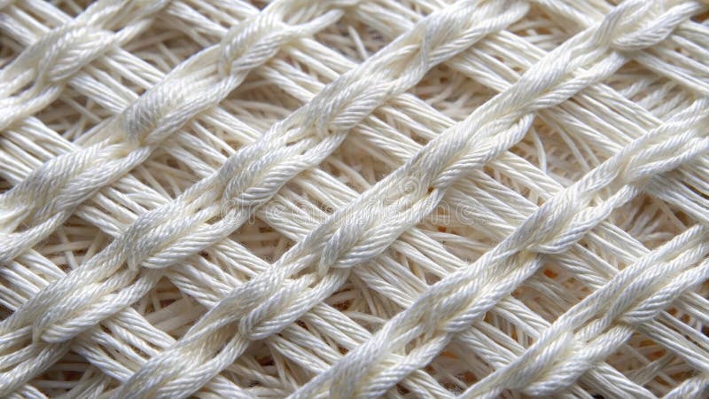 Intricate Pattern of Interwoven Creamy White Threads Forming a Textured ...