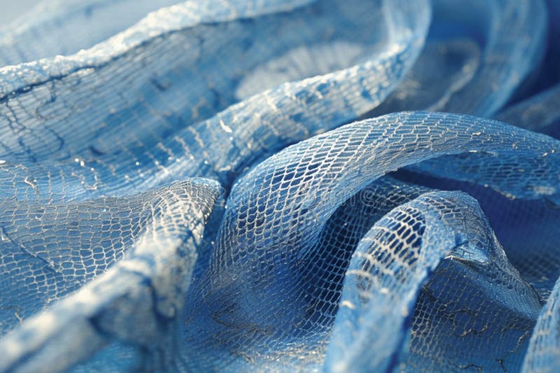 Intricate Pattern and Texture of Blue Netting Up Close View Stock ...