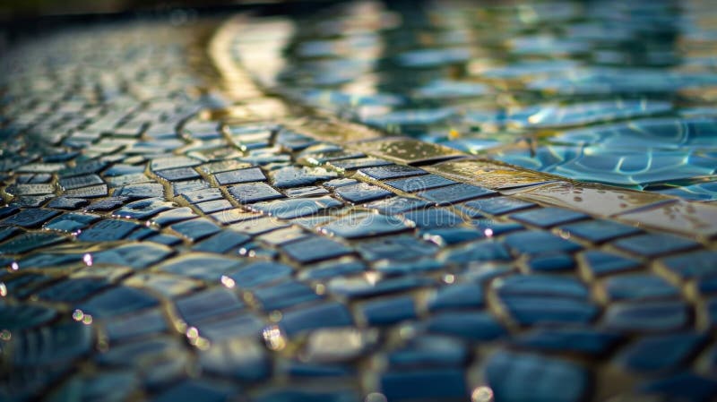 The Intricate Pattern of Tiles Lining the Bottom of a Wave Pool Stock ...