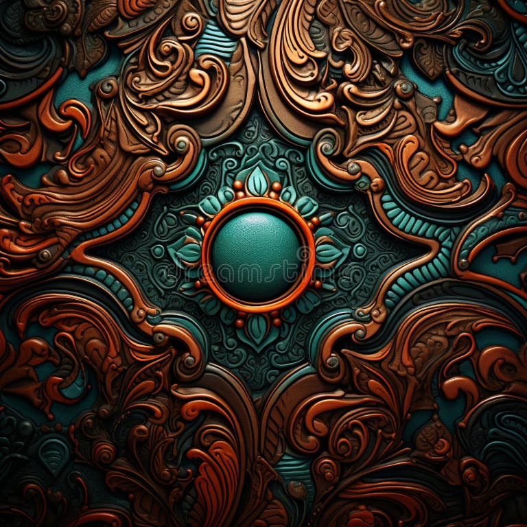 Intricate Patterned Leather Texture Artwork with Mystical Enigma Theme Stock Image - Image of ...