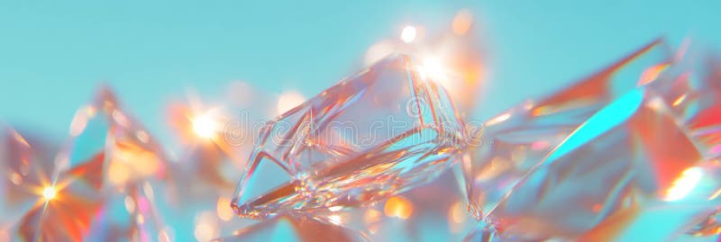 Intricate Patterns of Abstract Ice Crystals Reflecting Light in a ...