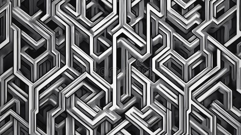 Colorful Abstract Shapes Interweave in a Dynamic Digital Art Creation ...