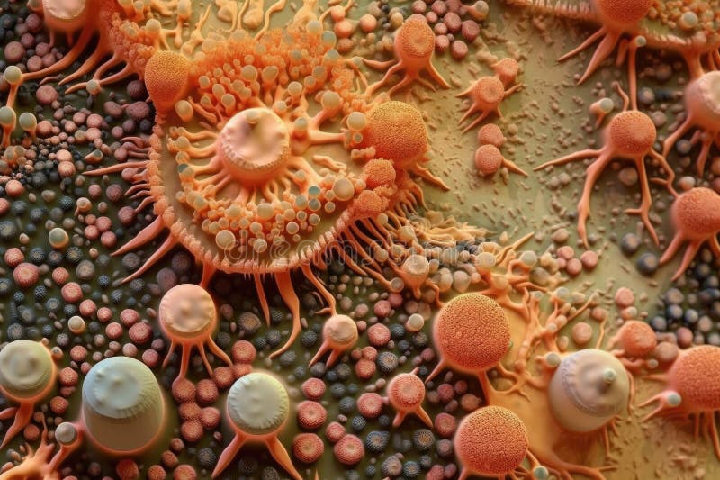 Intricate Patterns of Bacteria Colonies Stock Illustration ...