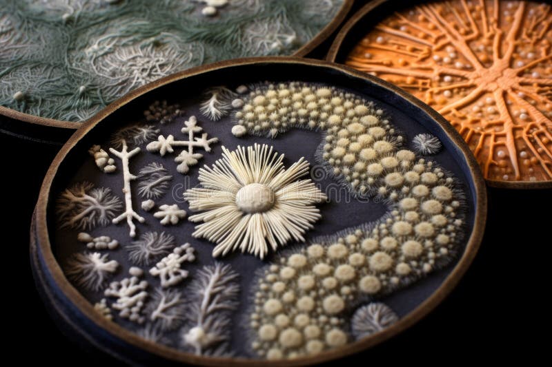 Intricate Patterns of Bacteria Colonies Stock Illustration ...
