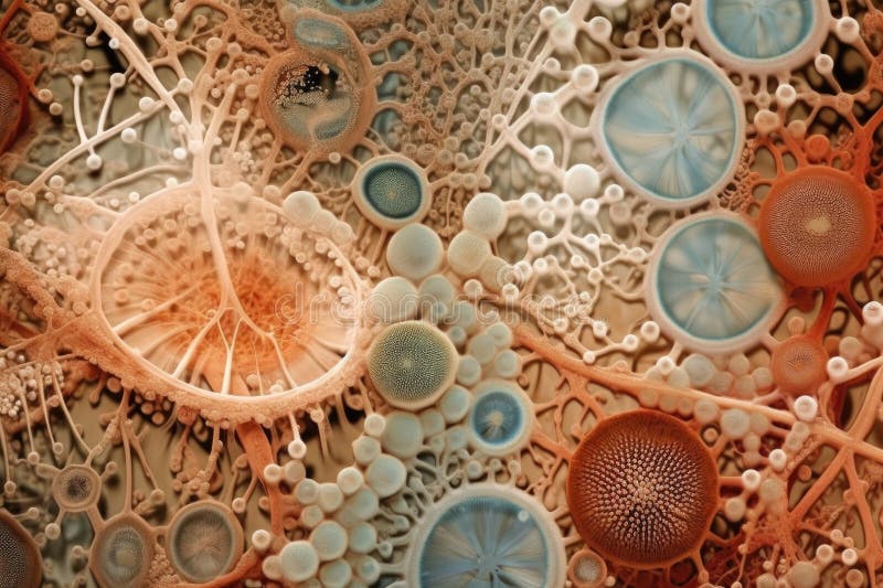 Intricate Patterns of Bacteria Colonies Stock Illustration ...