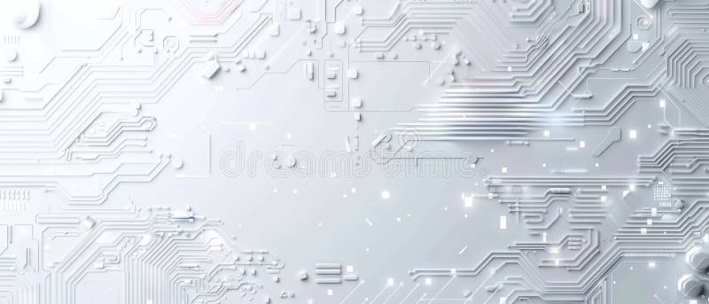 Intricate Patterns of Circuitry Design on a White Technology Background ...