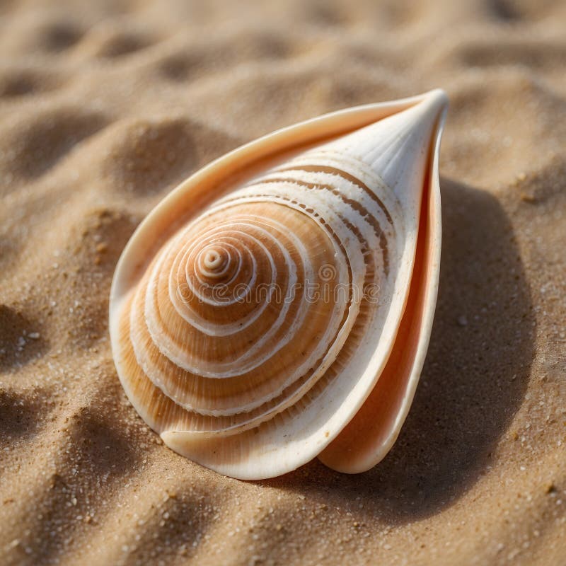 Intricate Patterns: a Close-Up of a Fanshell Along the Shoreline Stock ...