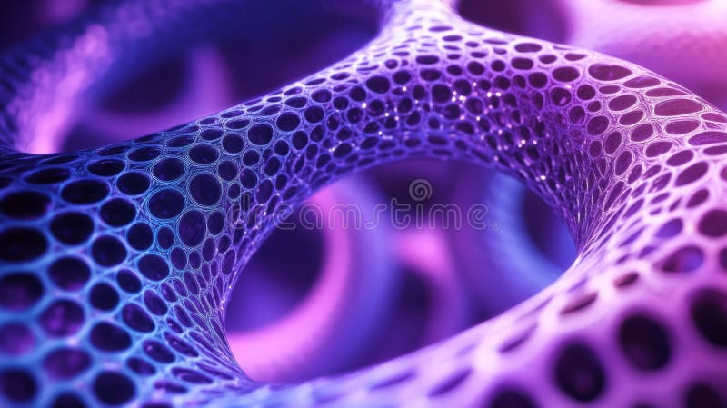 Intricate Patterns of Colorful Mesh Structure Illuminated in Purple and ...
