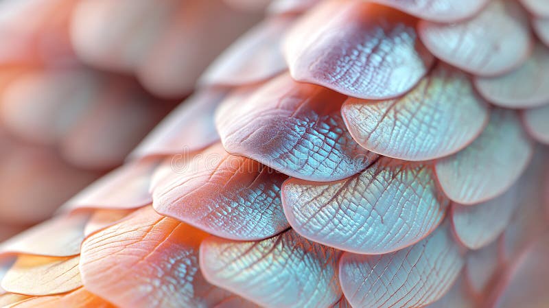Beautiful Close-up of Iridescent Scaly Textures in Soft Colors ...