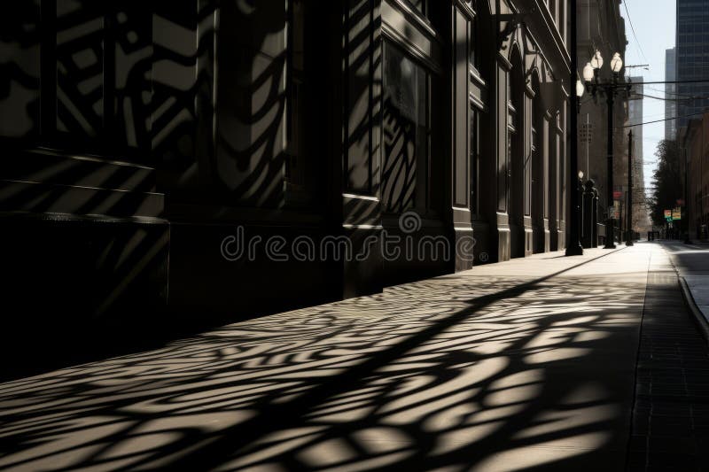 Intricate Patterns Created by Light and Shadow on a City Street Stock ...