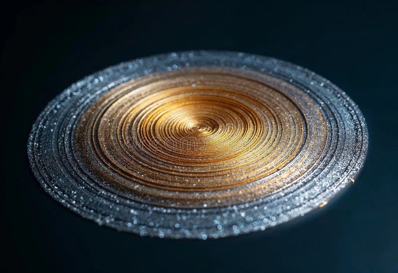 Intricate Patterns Emerge in Shimmering Metallic Formations on a Dark ...