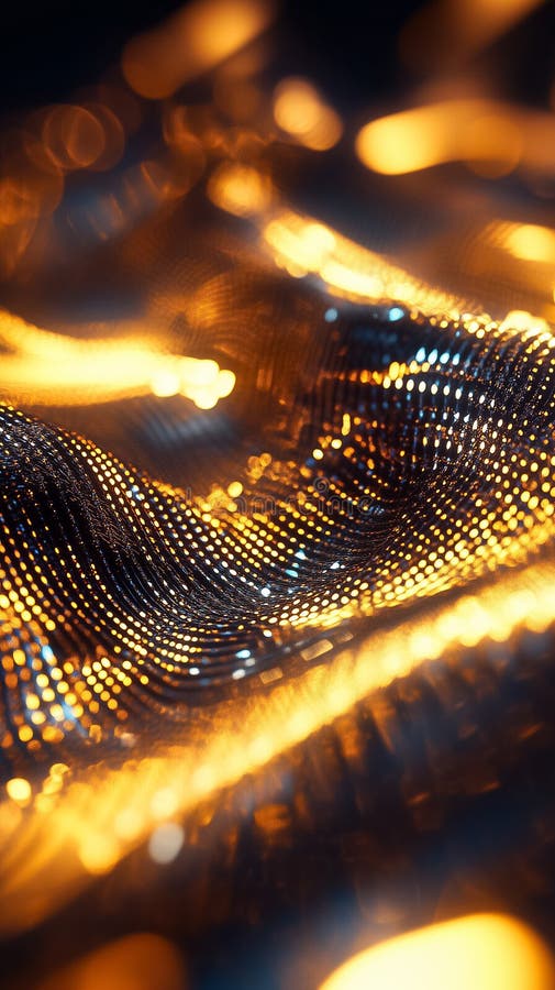 Intricate Patterns of Golden and Blue Fabric Create a Captivating ...