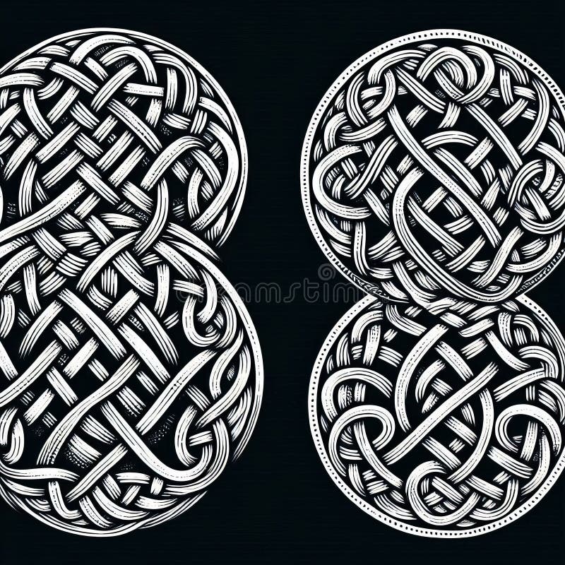 Intricate Patterns of Interlacing Lines Typical of Celtic Art Th Stock ...