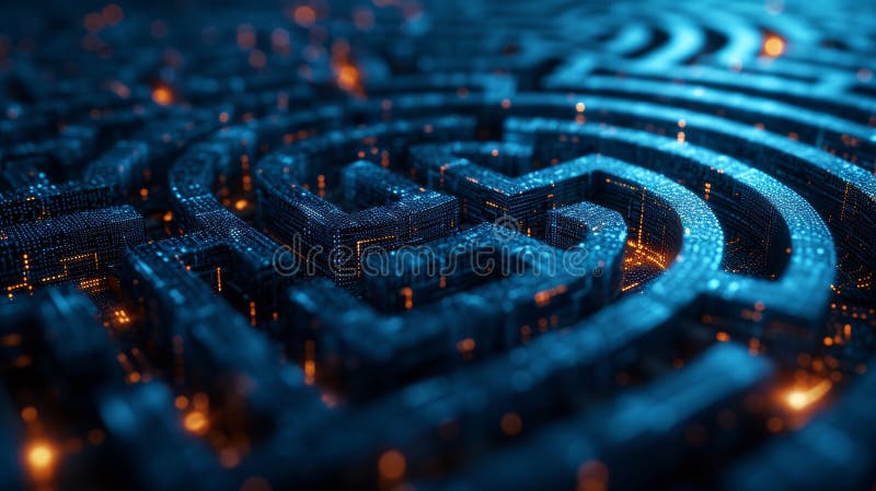 Intricate Patterns Mimic a Maze, Symbolizing the Complexity of Encryption in Cyber Defense ...
