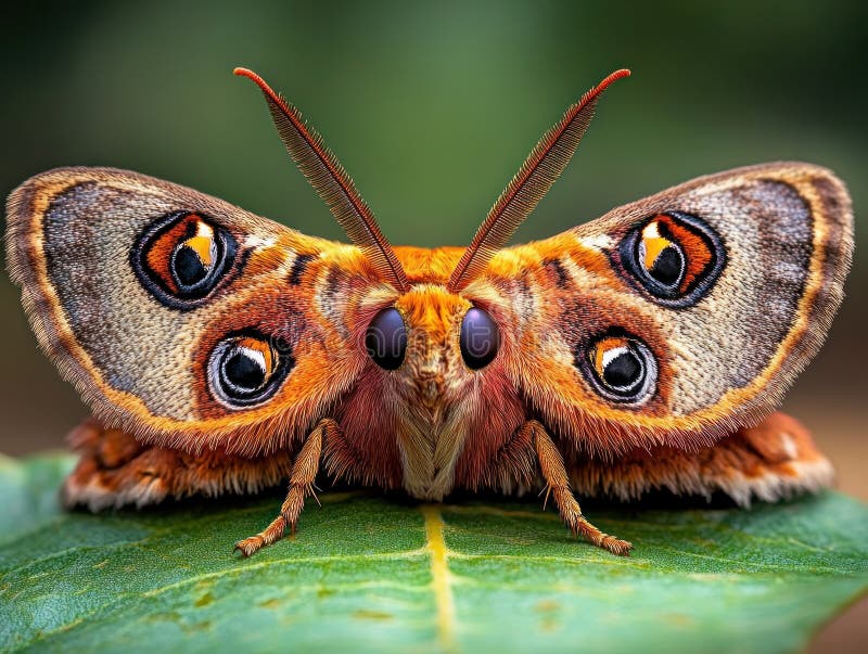 Intricate Patterns of a Moth on a Leaf, High Contrast Photography ...