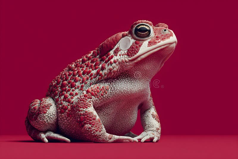 Intricate Patterns on a Red-textured Toad in Profile Pose Against a ...