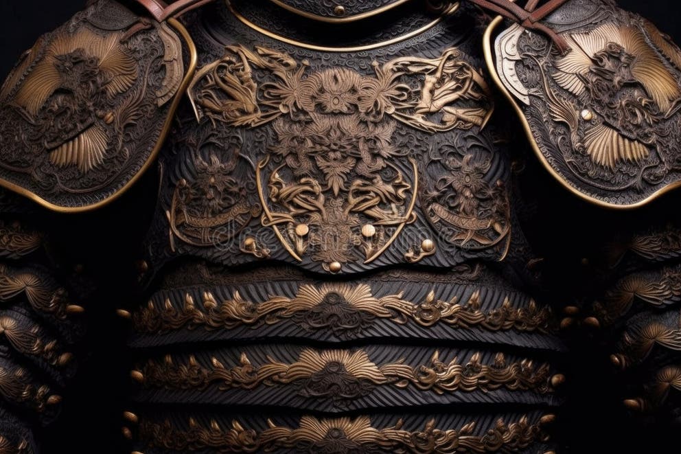 Intricate Patterns on Samurai Armor Stock Illustration - Illustration ...