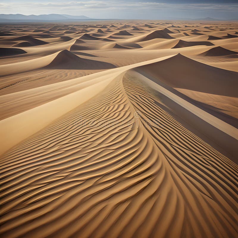 The Intricate Patterns of Sand Dunes Shaped by the Wind in a Vast ...