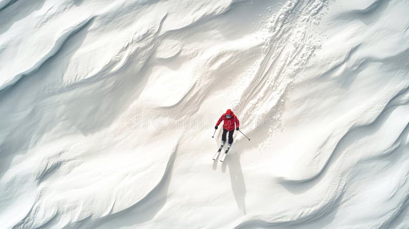Intricate Patterns of a Skier Carving through Pristine Alpine Snow ...