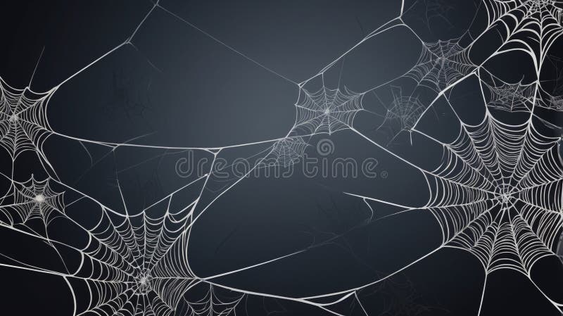 Intricate Patterns of Spider Webs on Dark Background Stock Illustration ...